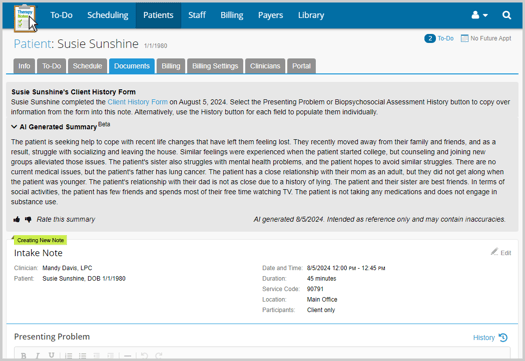 What's New: Client History Summarization