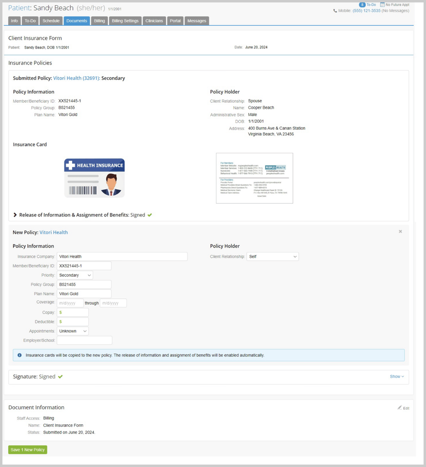 What's New: Client Insurance Form Improvements, and More!