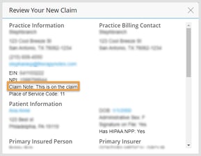 What's New: Claim Note Field for Billing Overrides
