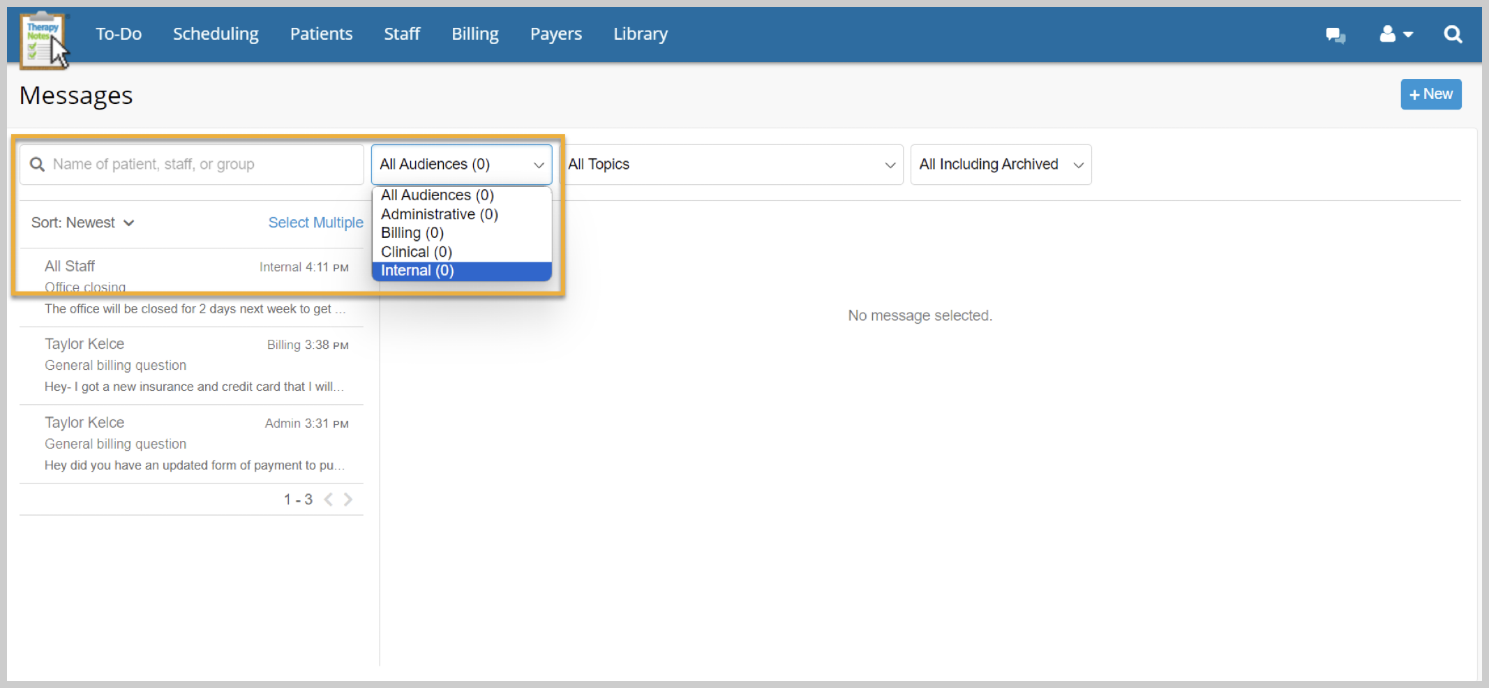 What's New: Practice Messaging